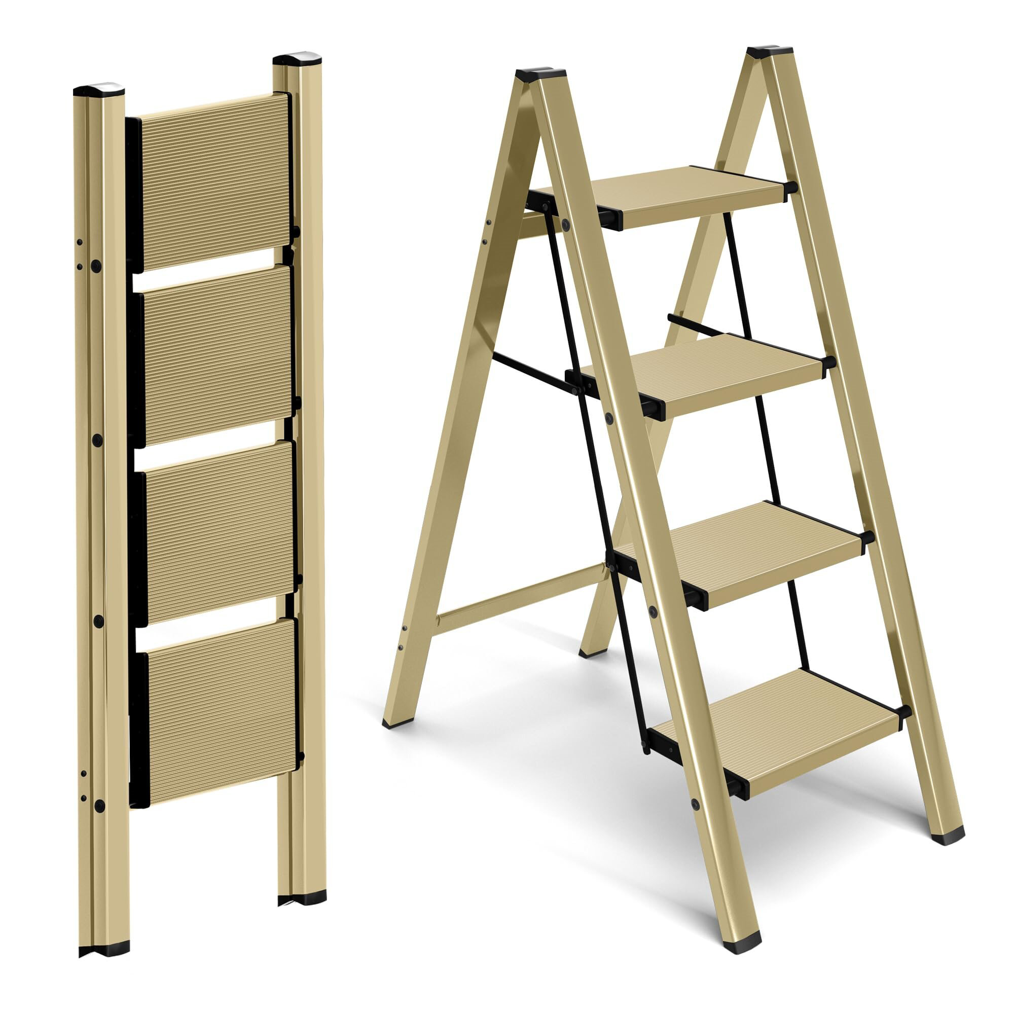 WFX Utility™ 4 Step Ladder,Aluminum Folding Step Ladder for Adults ...