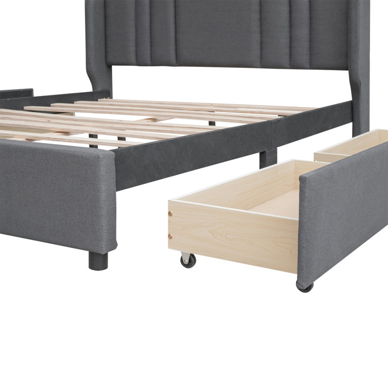 Lark Manor™ Camica Upholstered Wingback Storage Bed | Wayfair