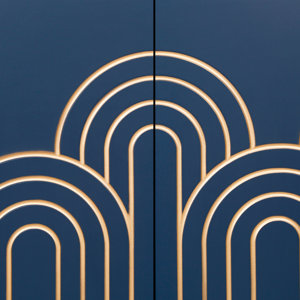 Mercer41 Navy Blue Storage Cabinet With Strict Line Design | Wayfair