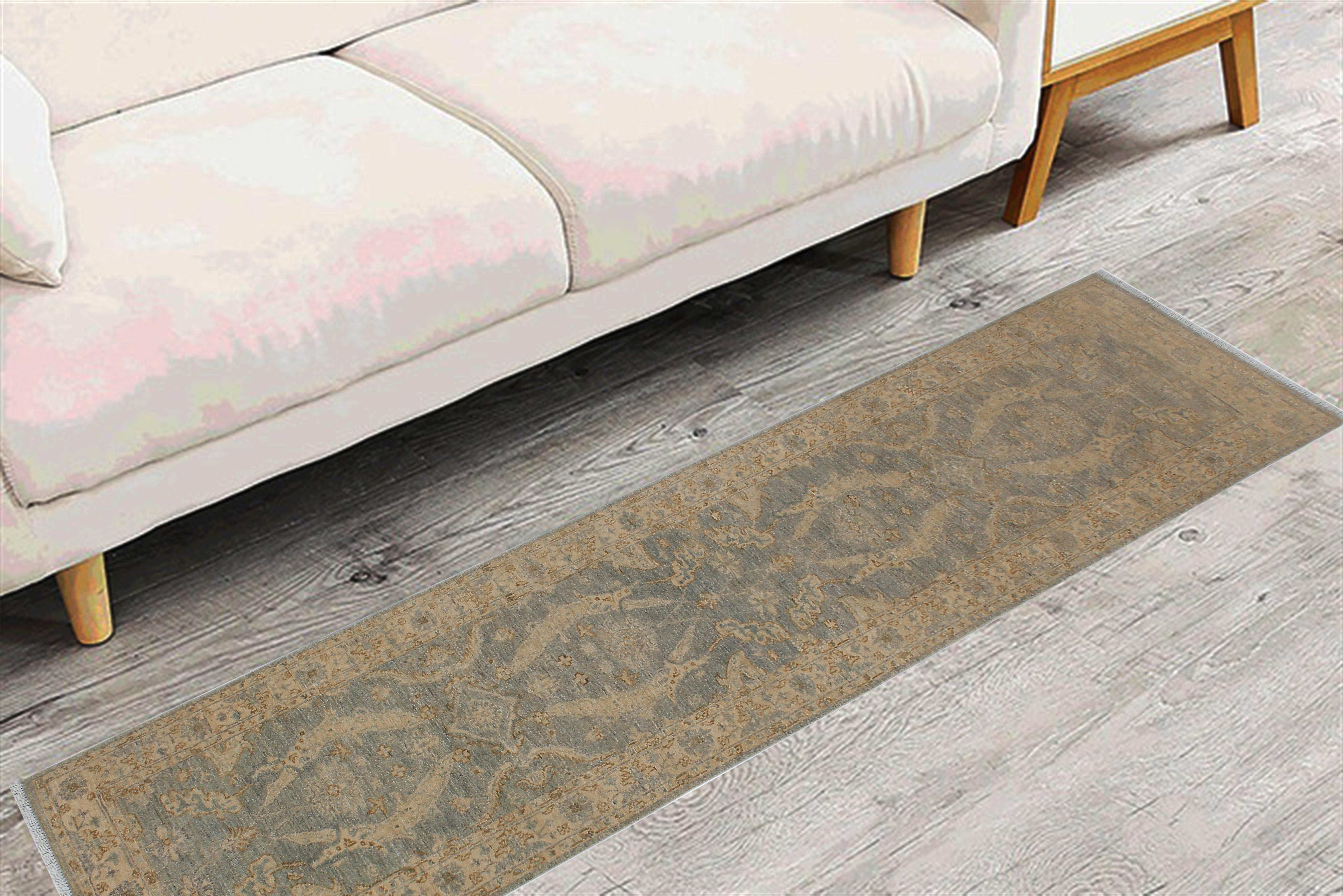 Isabelline Baccio Oriental Handmade Hand-Knotted Runner 2'7" x 9'4 ...