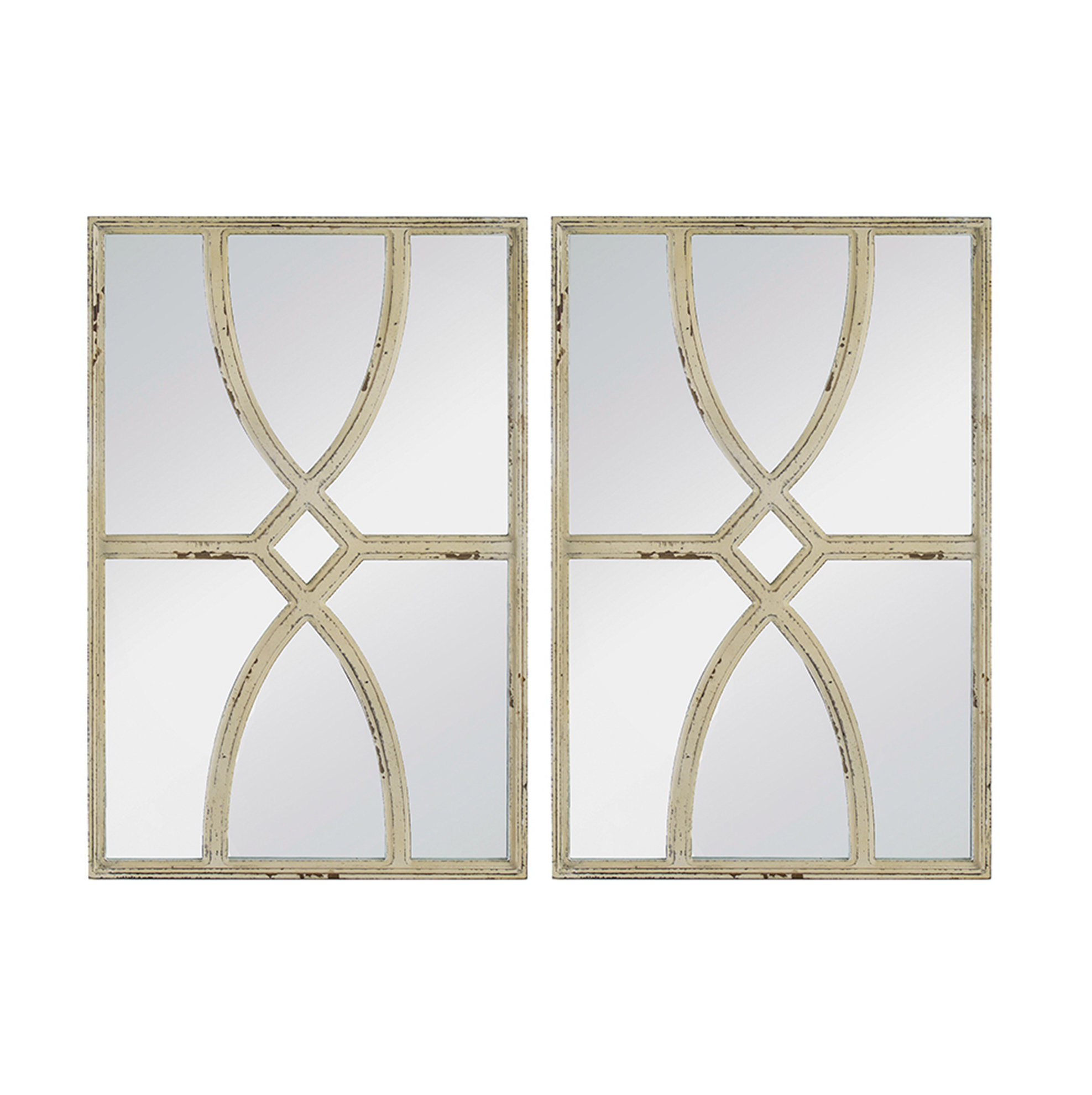 One Allium Way® Rectangular Wooden Wall Mirrors with Distressed Frame ...