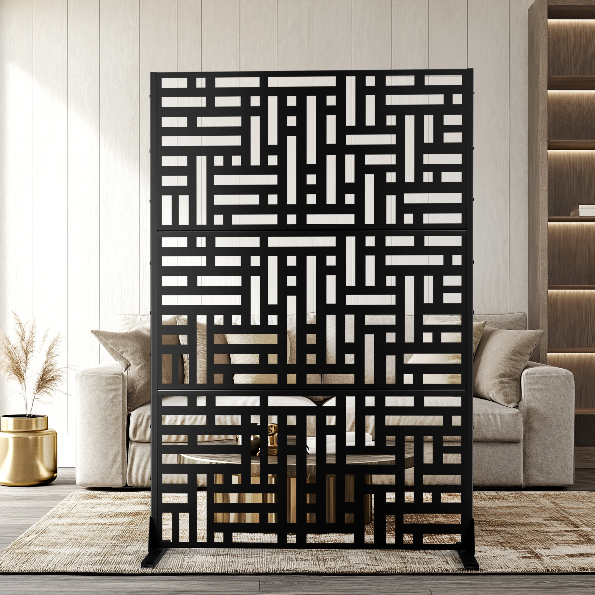 UFURYRIDE 72" H x 47" W Metal Privacy Screen, Outdoor Privacy Screens ...