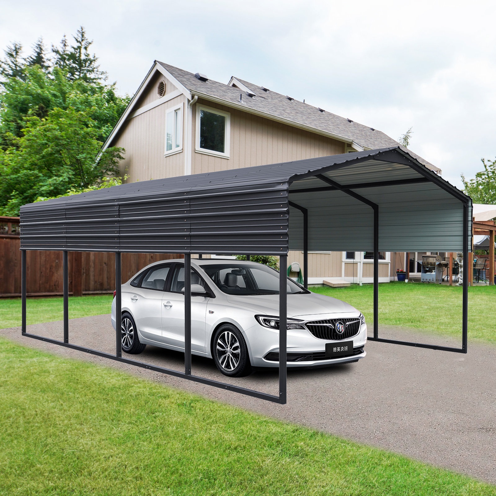HOA.WWC 12X20 Metal Outdoor Carport For Rain And Snow Proof,Heavy Duty ...