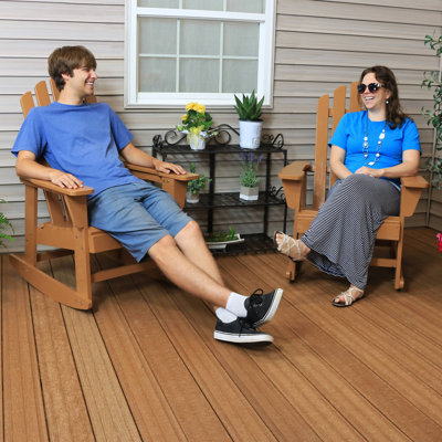 Latitude Run® Goldrick Classic Solid Wood Rocking Adirondack Chair ...