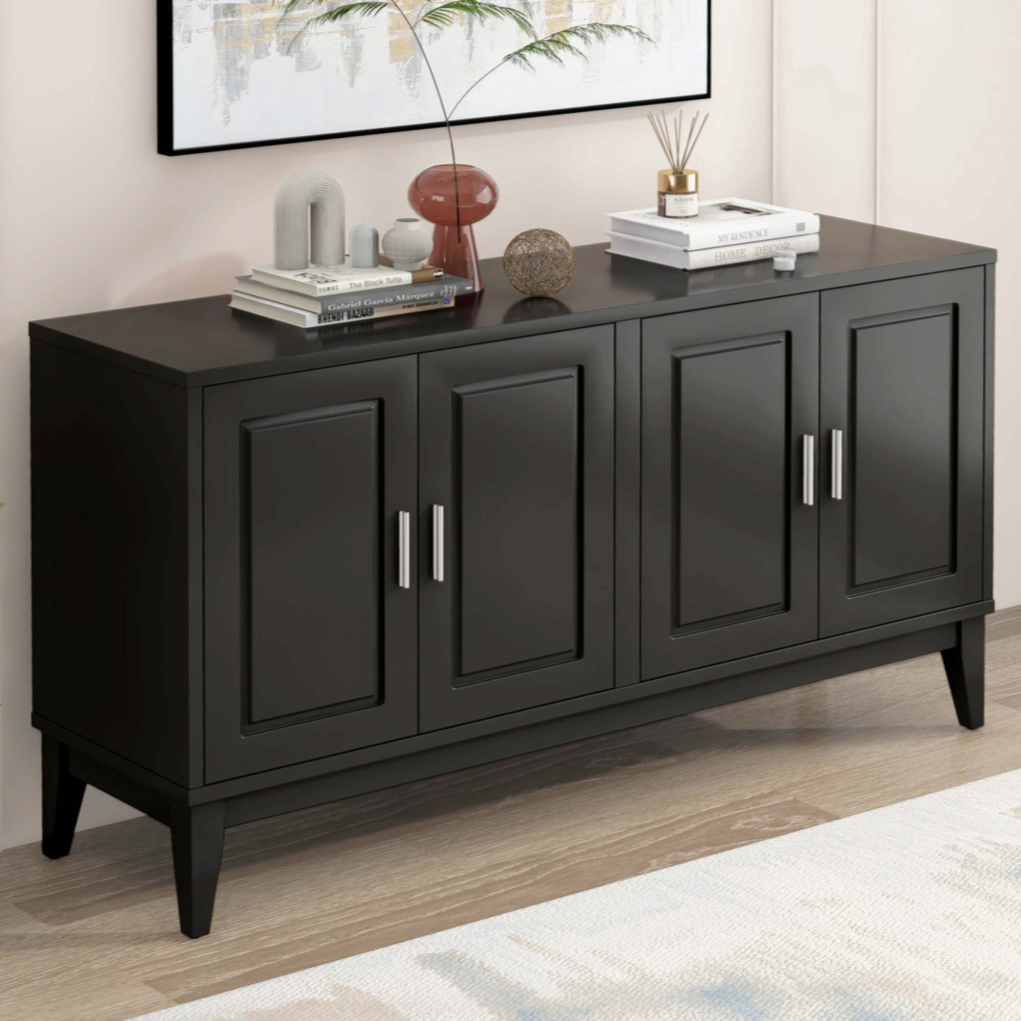 Winston Porter 4-Door Sideboard Storage Cabinet With Door Shelf For ...