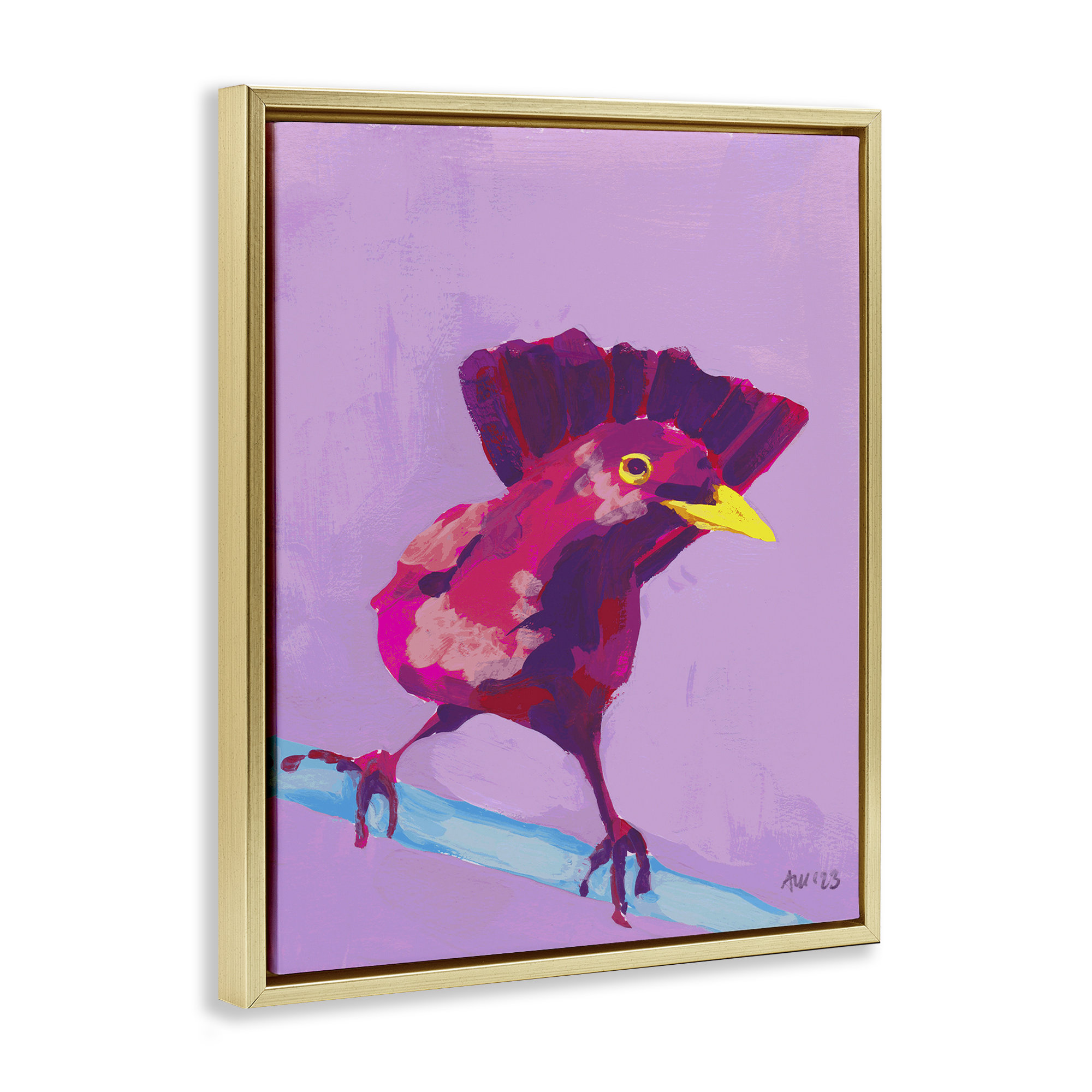 Latitude Run® Vivid Perched Bird Framed Floater Canvas Wall Art by Ania ...