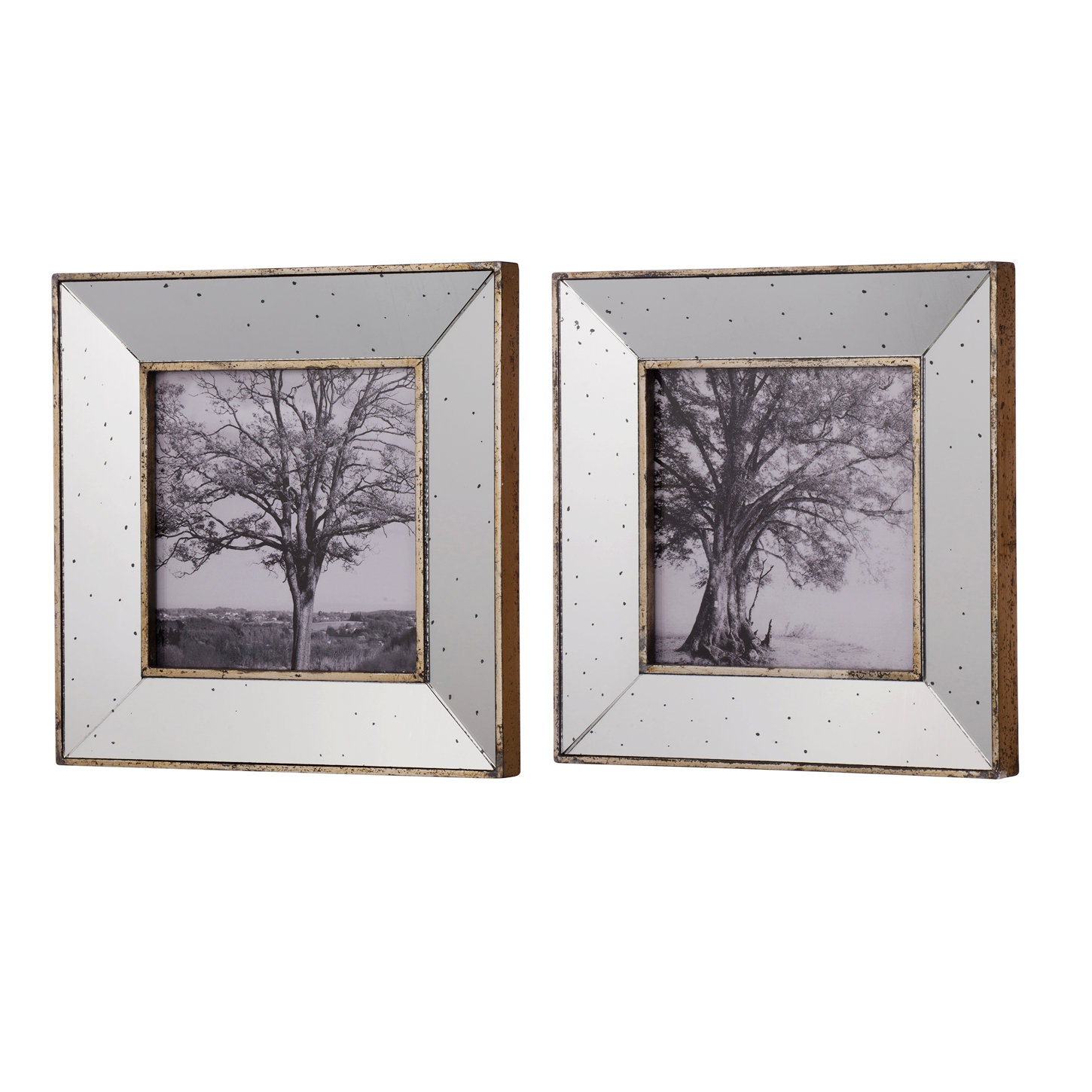 Red Barrel Studio® Set Of 2 Vintage Silver Reflective Picture Frames ...