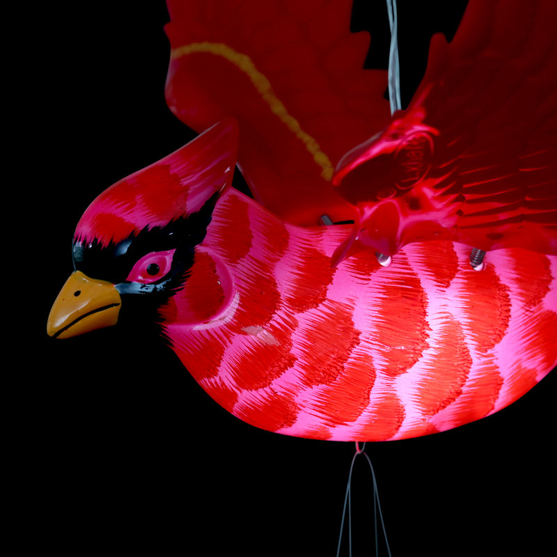 Exhart Solar WindyWings Cardinal Wind Chime, 10 by 9 Inches | Wayfair