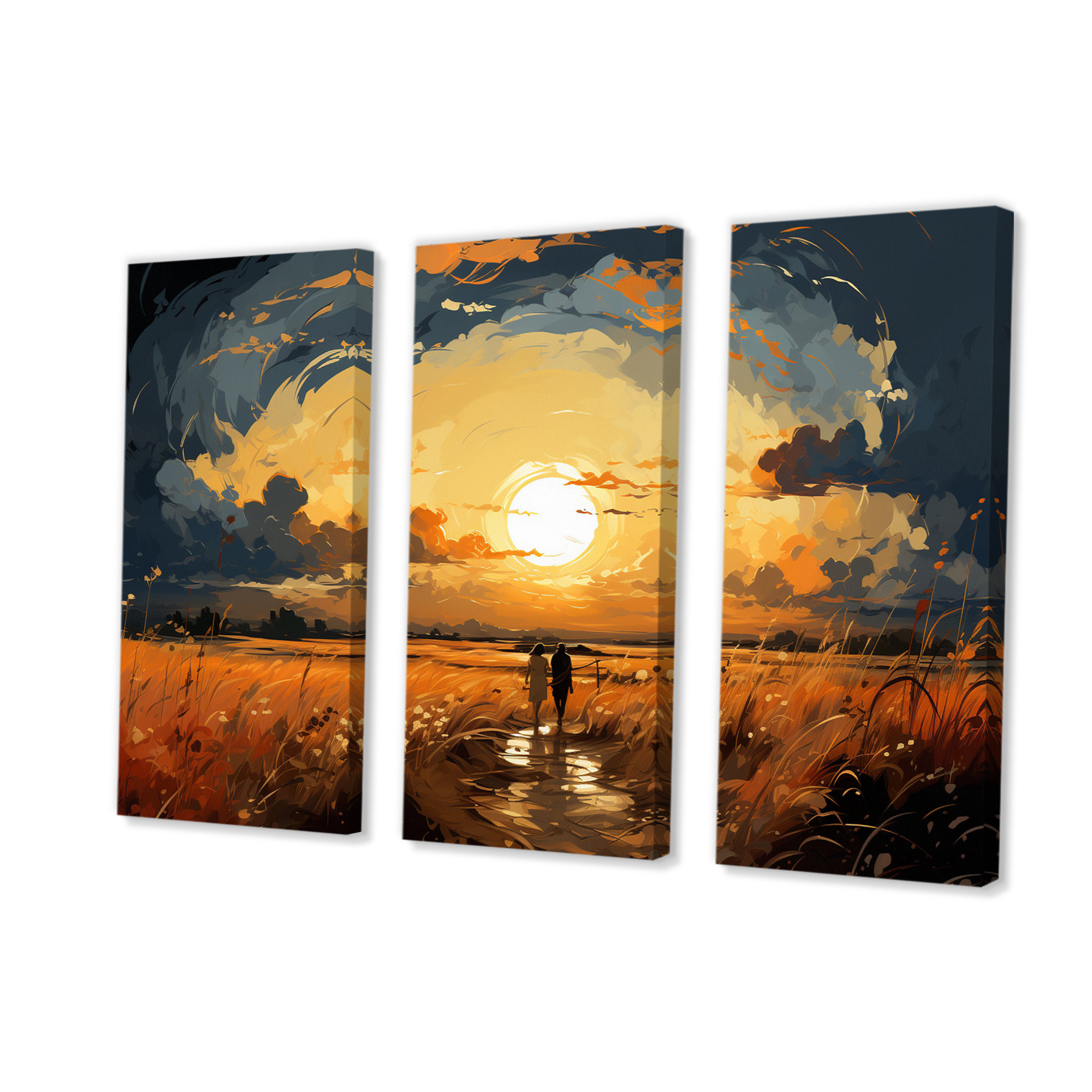 Design Art Wheatfield Sunset Romance Rural Farmland Love I - Meadow ...