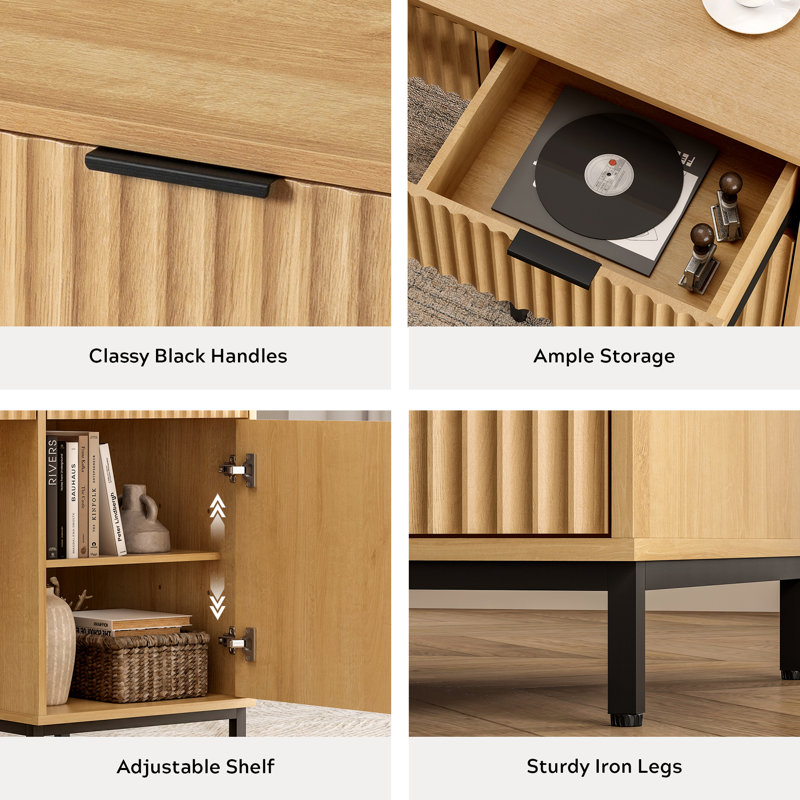 Ebern Designs 47" Fluted Executive Desk | Wayfair