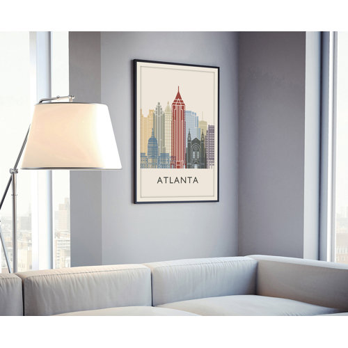 Trinx Atlanta Illustration US Cities Poster, Unframed Print, Georgia ...
