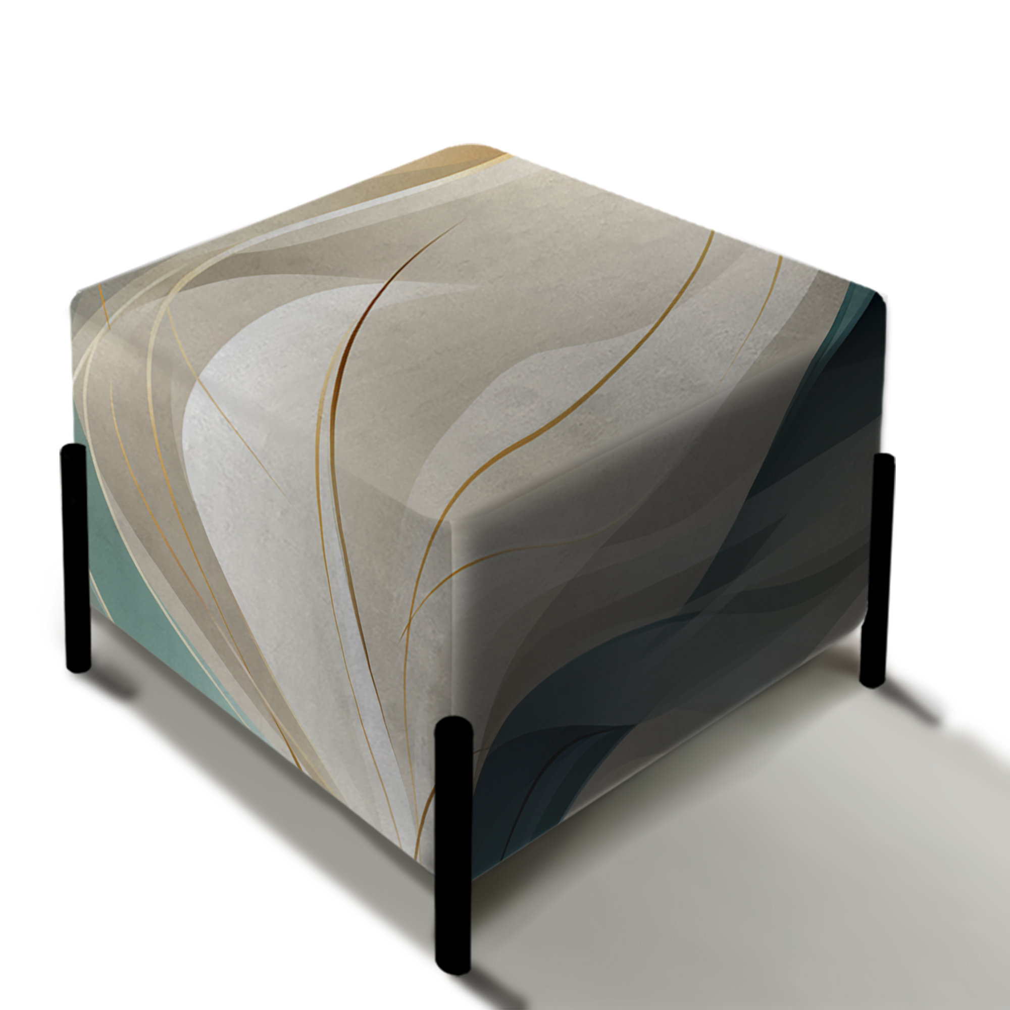 Design Art Subdued Elegance I - Abstract Square Ottoman | Wayfair