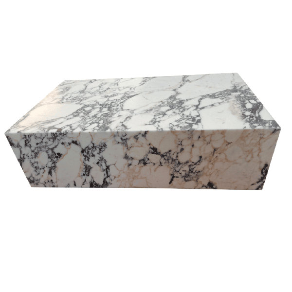 BETACH Genuine Marble Block Coffee Table, Matte - Calacatta Viola ...