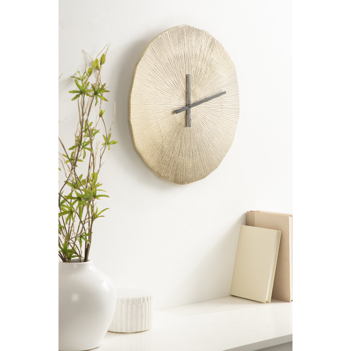 Mercer41 Round Sand Cast Aluminum Clock | Joss & Main