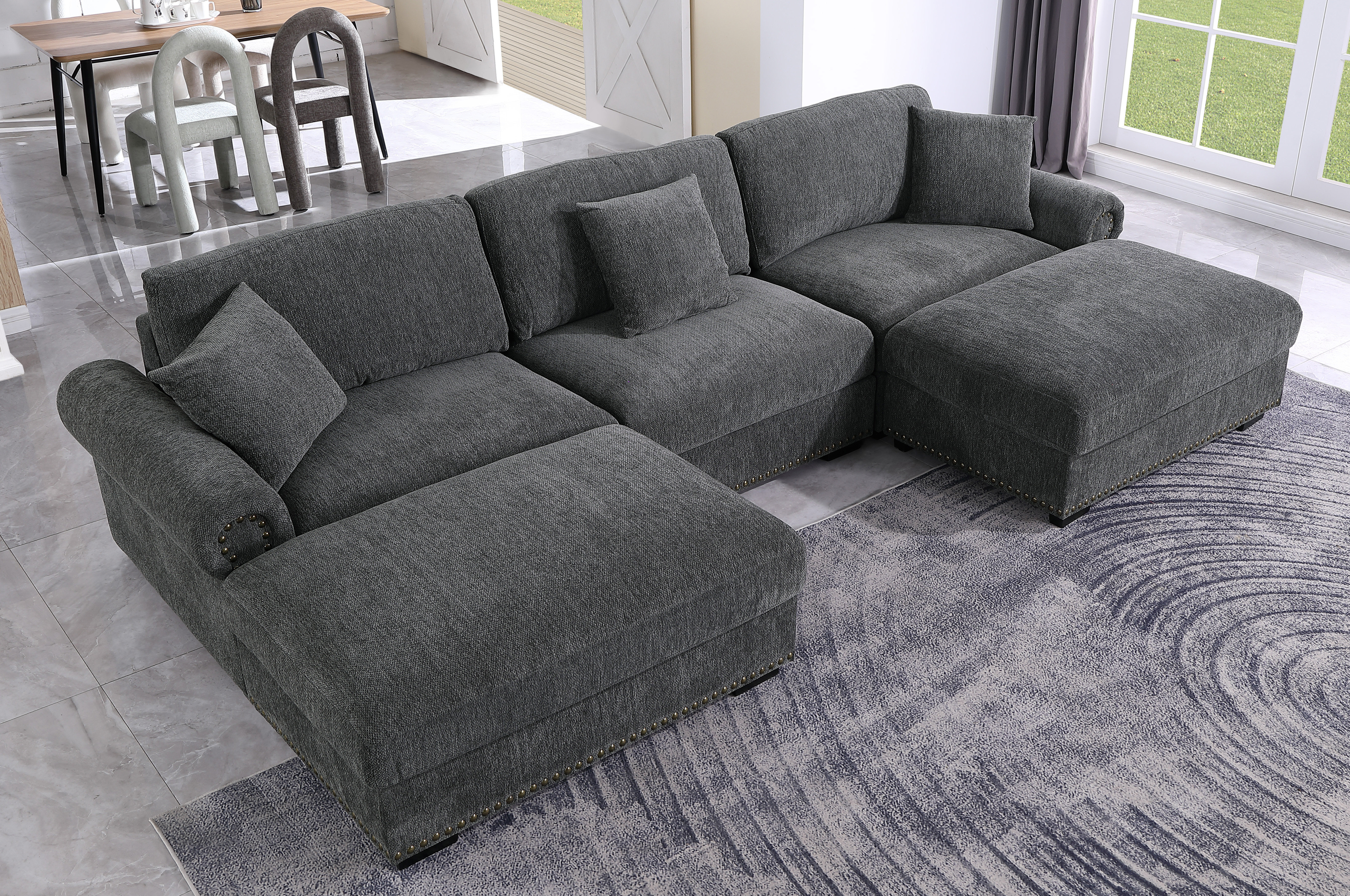 Lark Manor™ Upholstered 5 Seat U Shaped Sleeper Cloud Couch ...