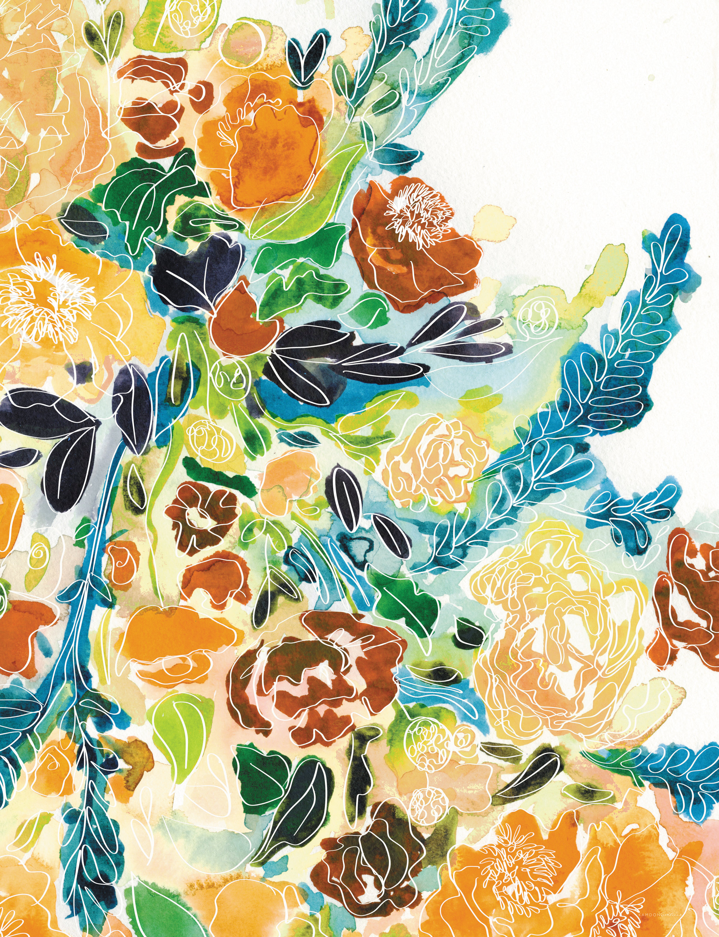 Winston Porter Javyion Marigold Bunch On Canvas by Kamdon Kreations ...