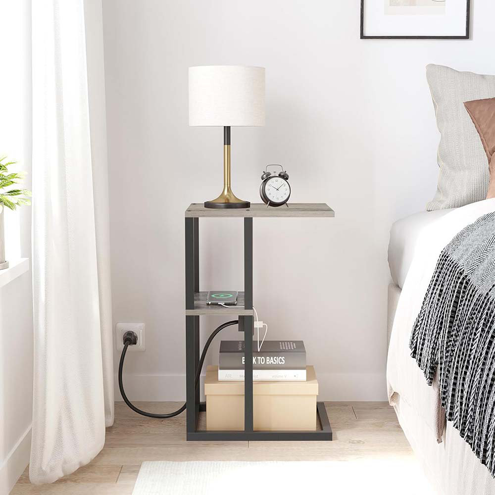 Ebern Designs C-Shaped Side Table, C Table End Table With Charging ...