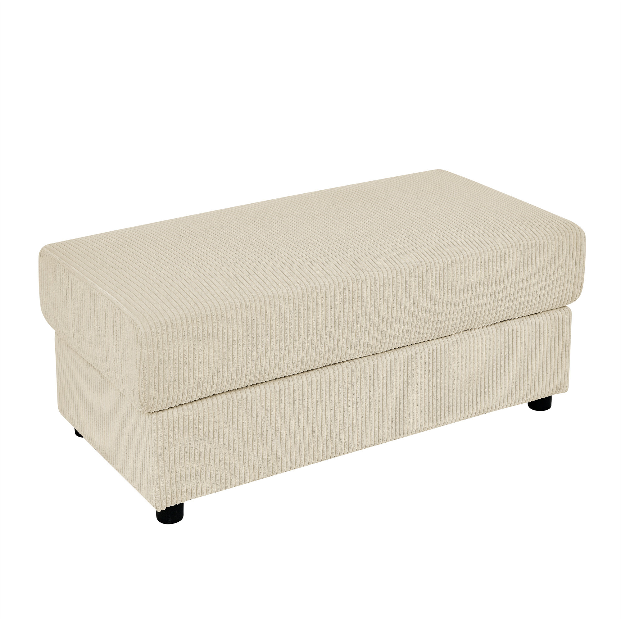 Latitude Run® Versatile Corduroy Fabric Ottoman Footstool for Living ...