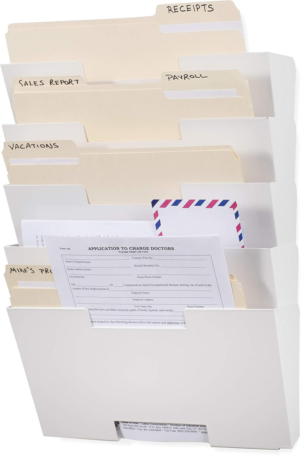 Latitude Run® Metal Wall File Holder Organizer, Wall Mount File Holder ...