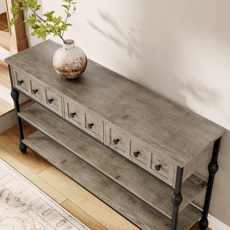 Williston Forge 52.6 Inch Entryway Table, 3-Tier Console Table with 3 ...