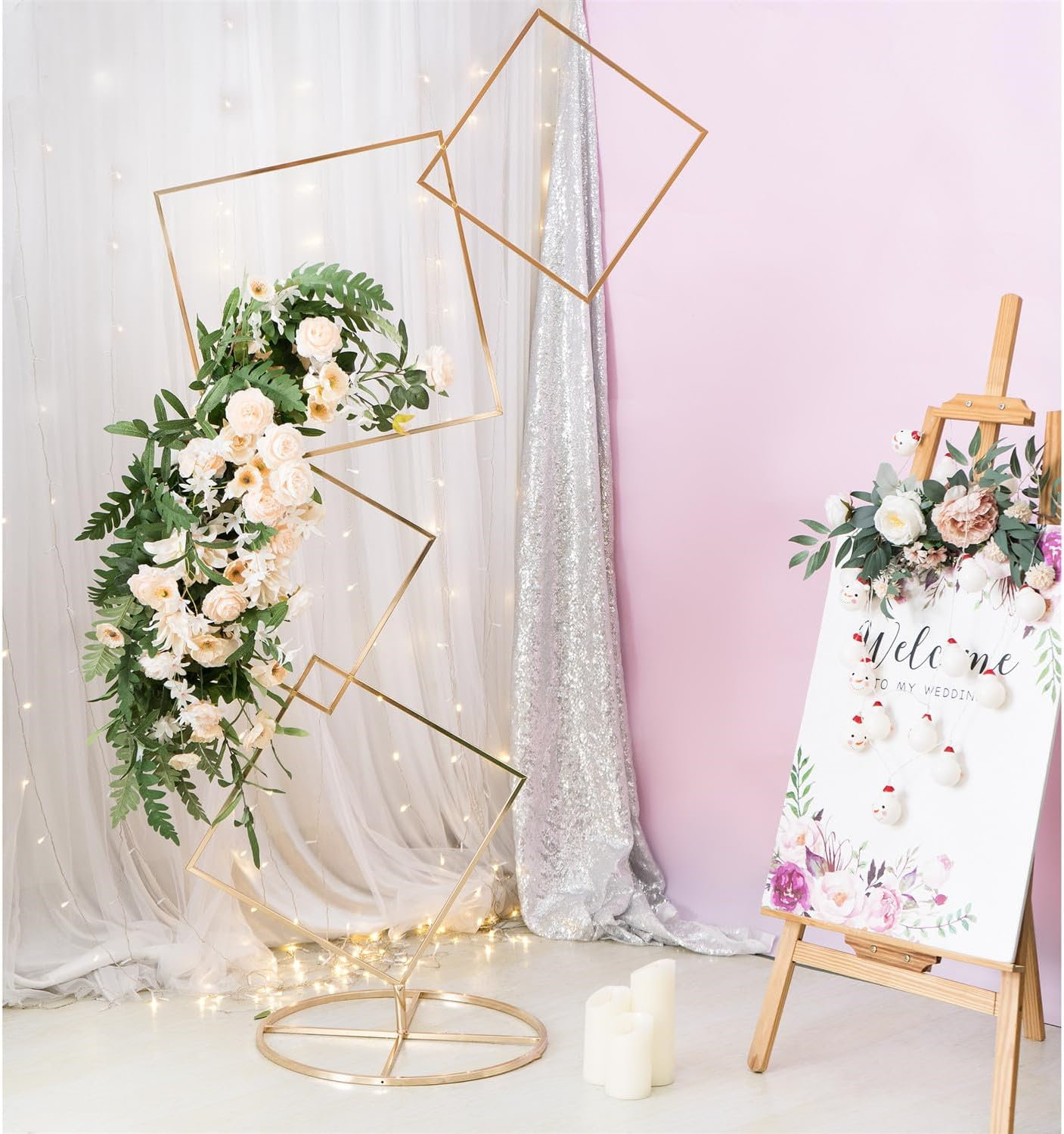 Factory Direct Wholesales NN Set Of 2 Square Wedding Arch Backdrop ...