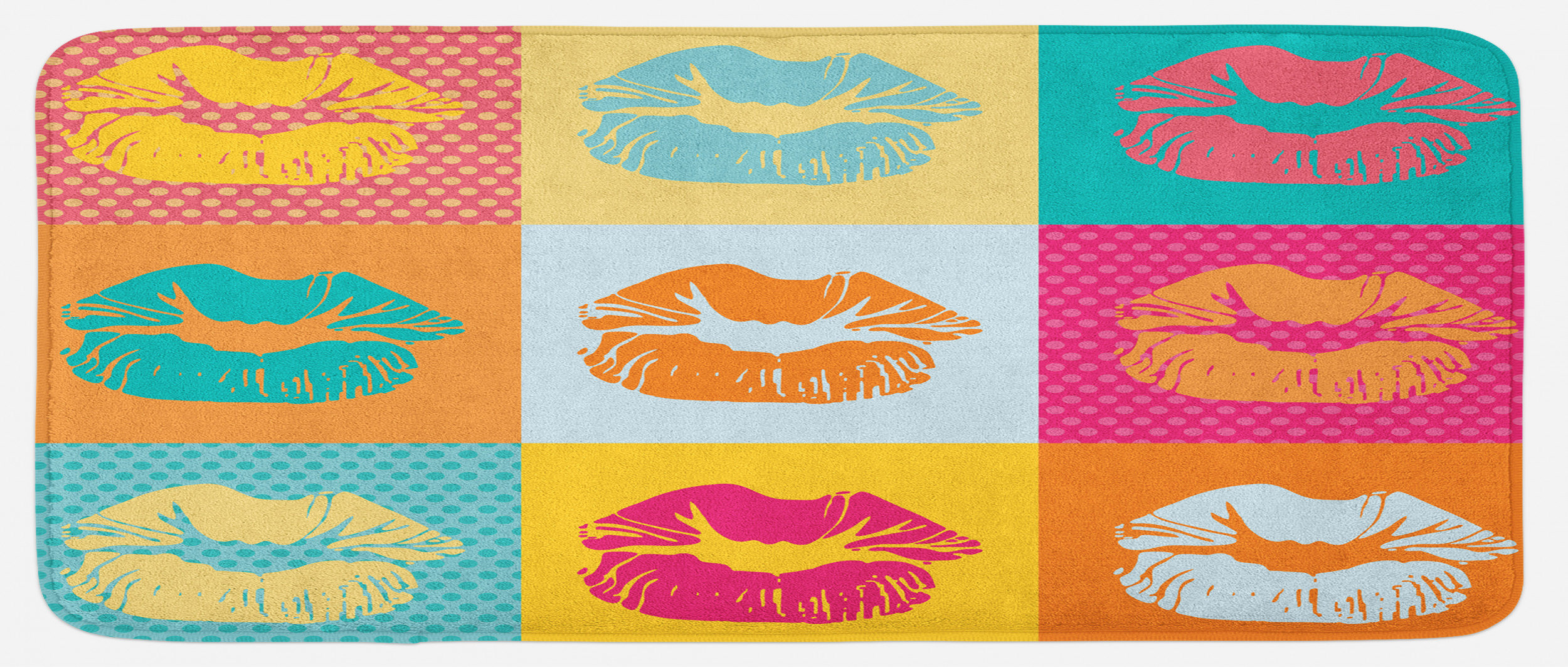 East Urban Home Woman Lips On Polka Dots Background In Various Frames ...