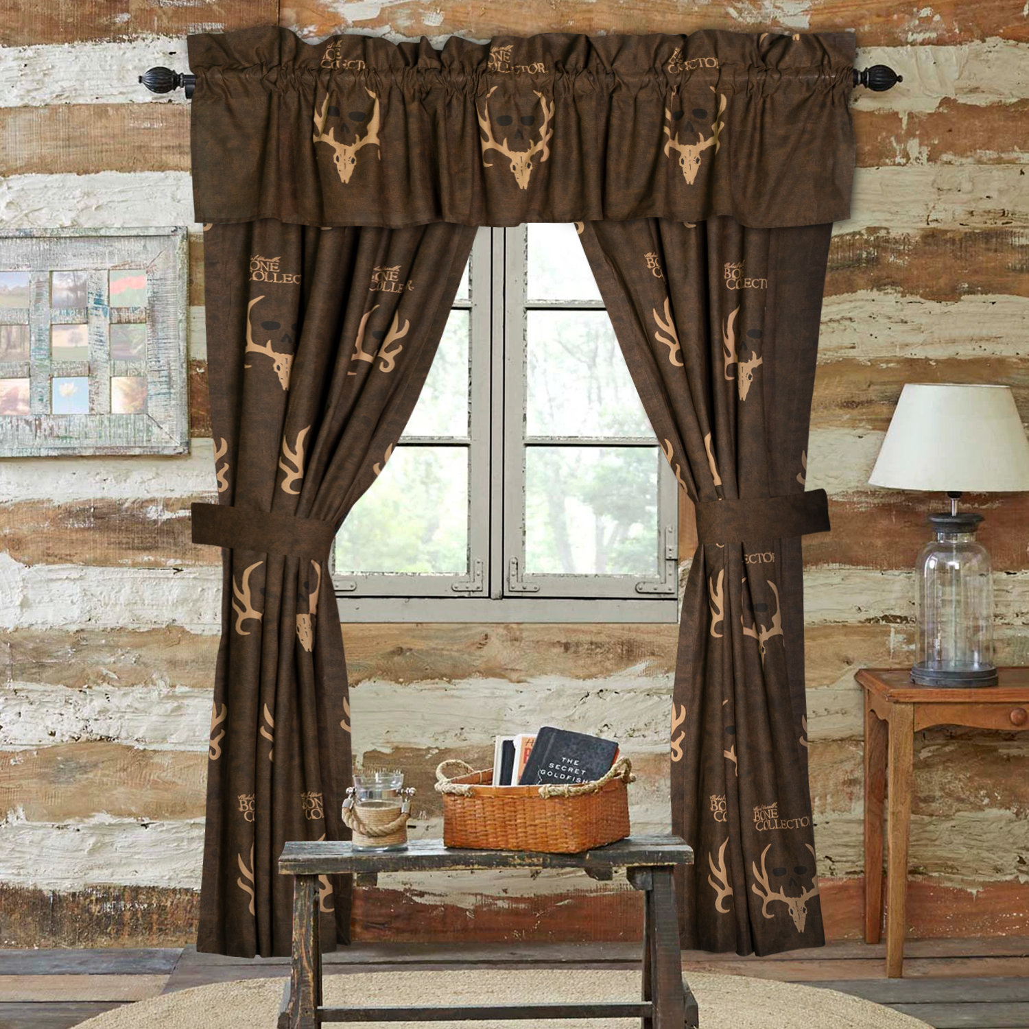 Bone Collector 100% Polycotton Rustic Skull & Hunting Bone Valance 88 ...