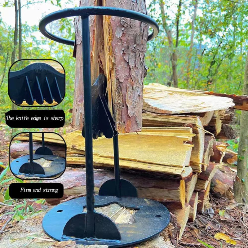17 Stories Manual Log Splitter Outdoor Indoor Cast Iron Fireplace Tool ...