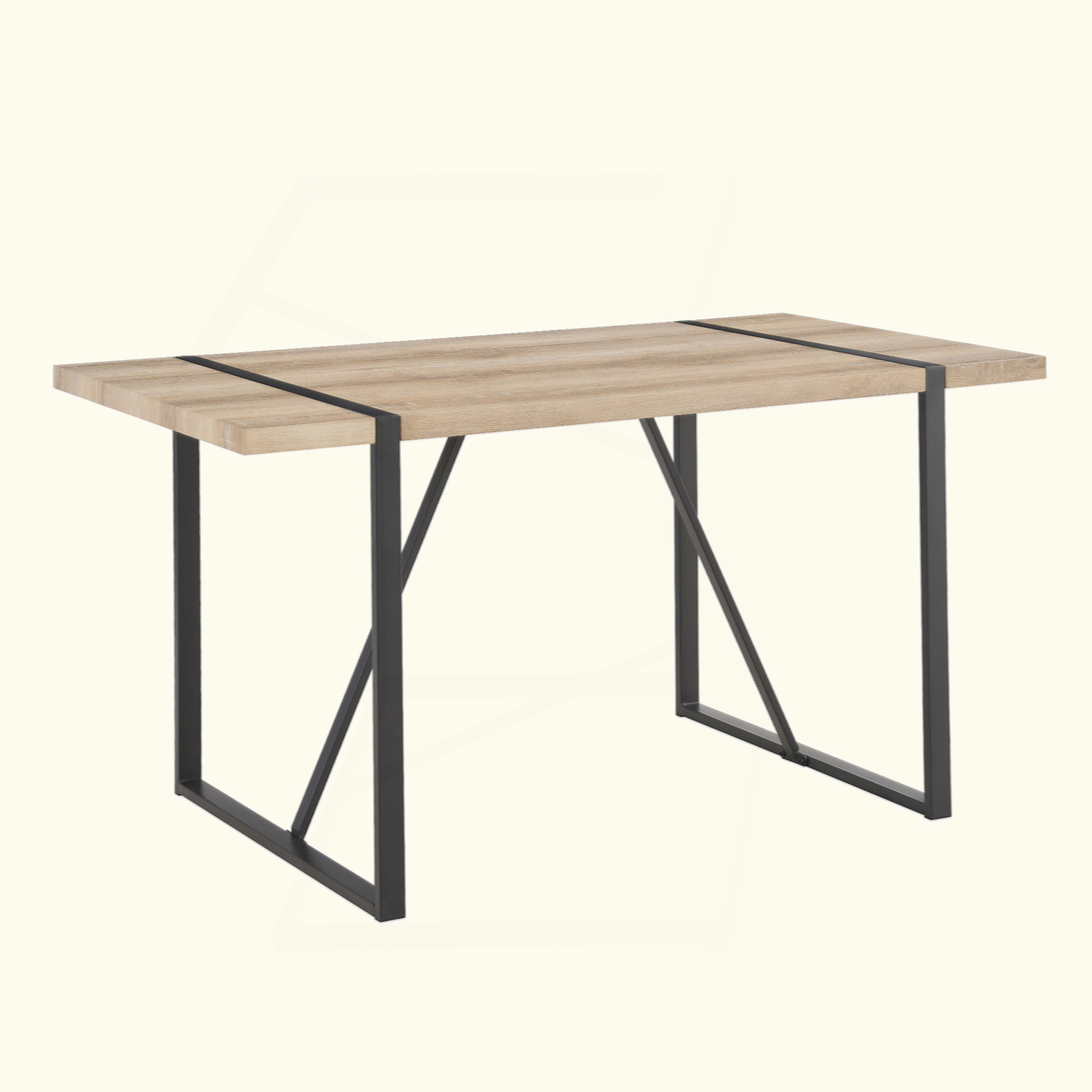 17 Stories Dining Table Modern Rustic Industrial Rectangular MDF Wood ...