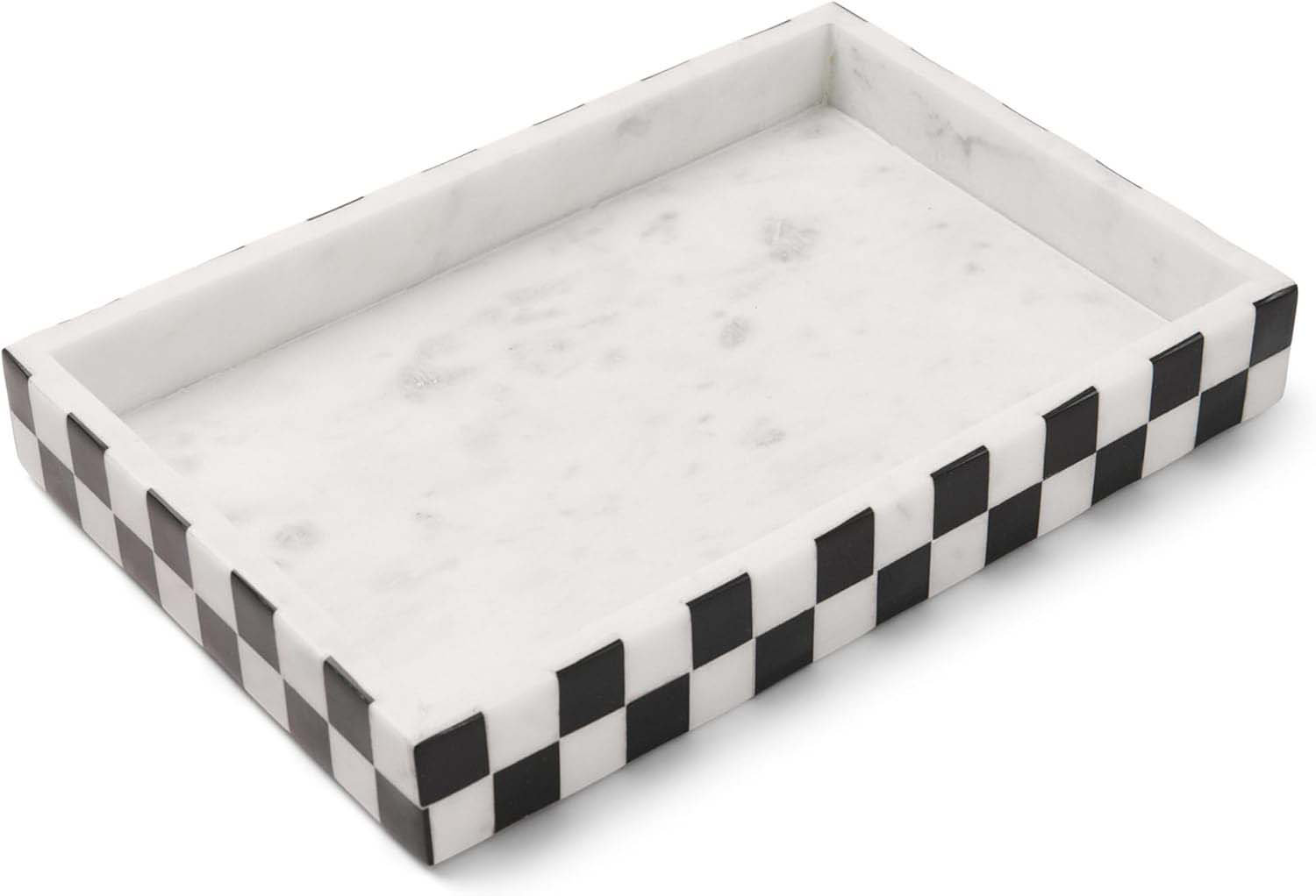 Orren Ellis Marble Tray For Bathroom Counter, Decorative Tray With ...