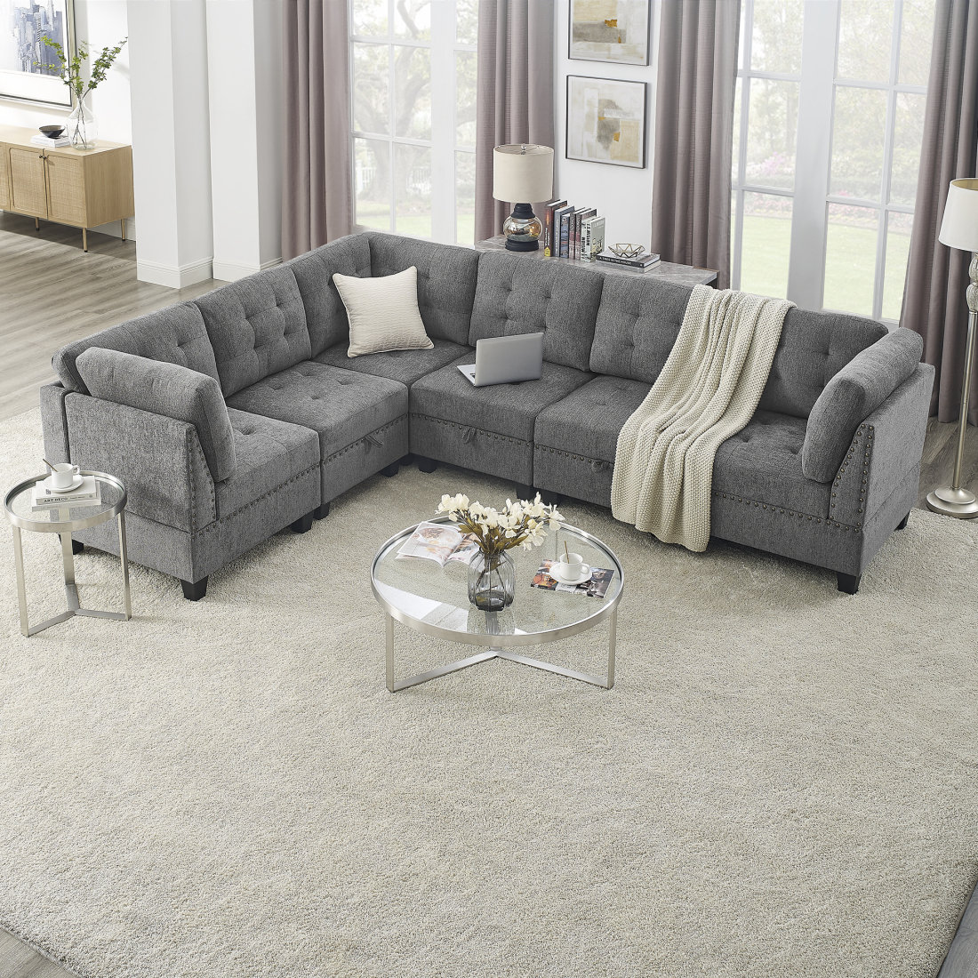 Hokku Designs Amairany L Shape Modular Sectional Sofa Sectional L Sofa ...