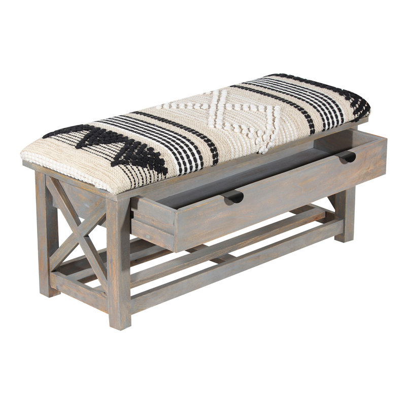 Dakota Fields Braxdyn Upholstered Drawers Storage Bench | Wayfair