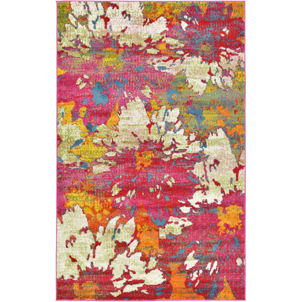 Latitude Run® Elvia Abstract Pink Area Rug & Reviews | Wayfair