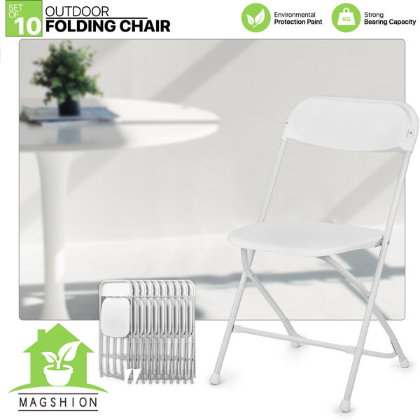 Inbox Zero Laione Plastic Stackable Folding Chairs, Patio Garden ...