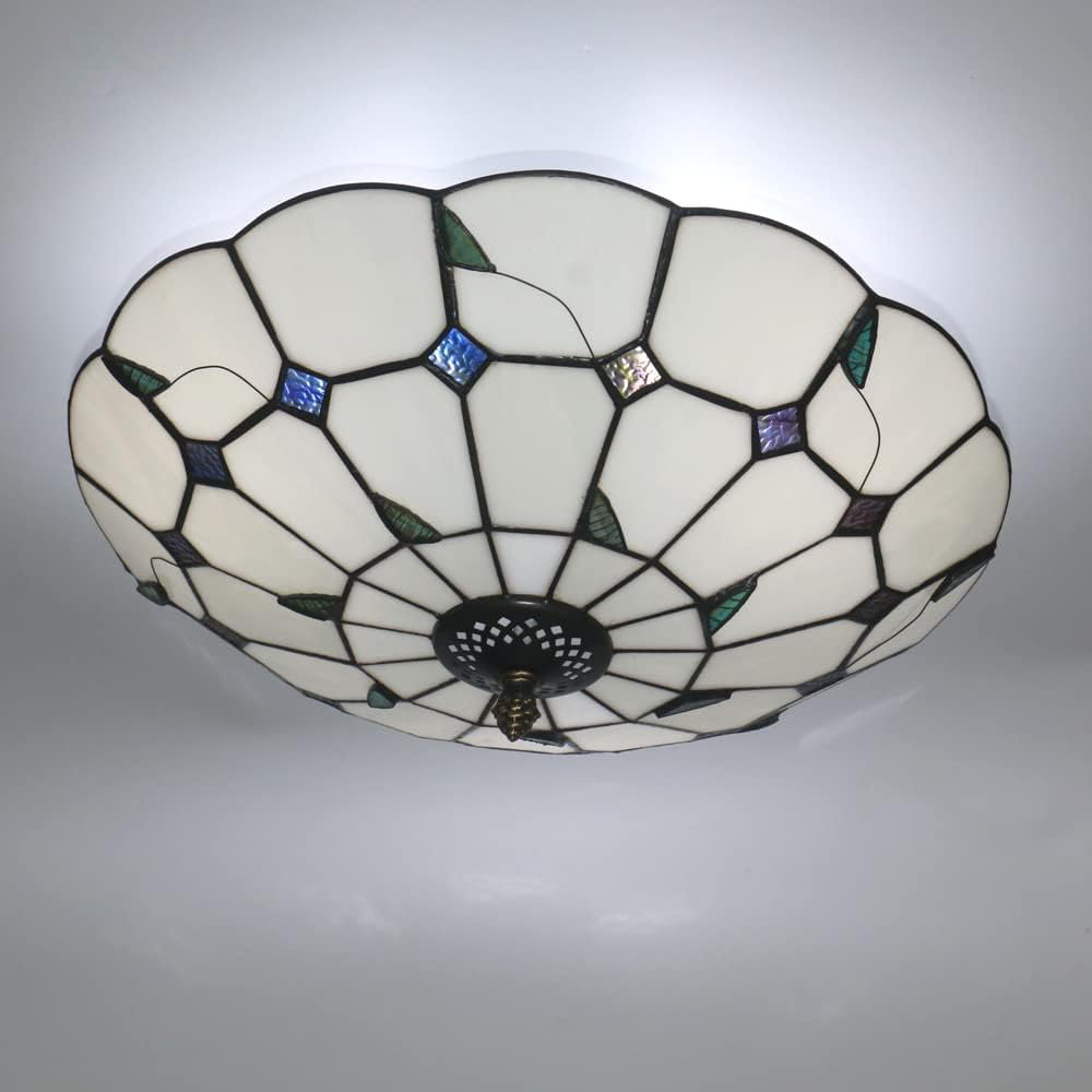 Bloomsbury Market 16 Inch Tiffany-Style Stained Glass Flush Mount ...