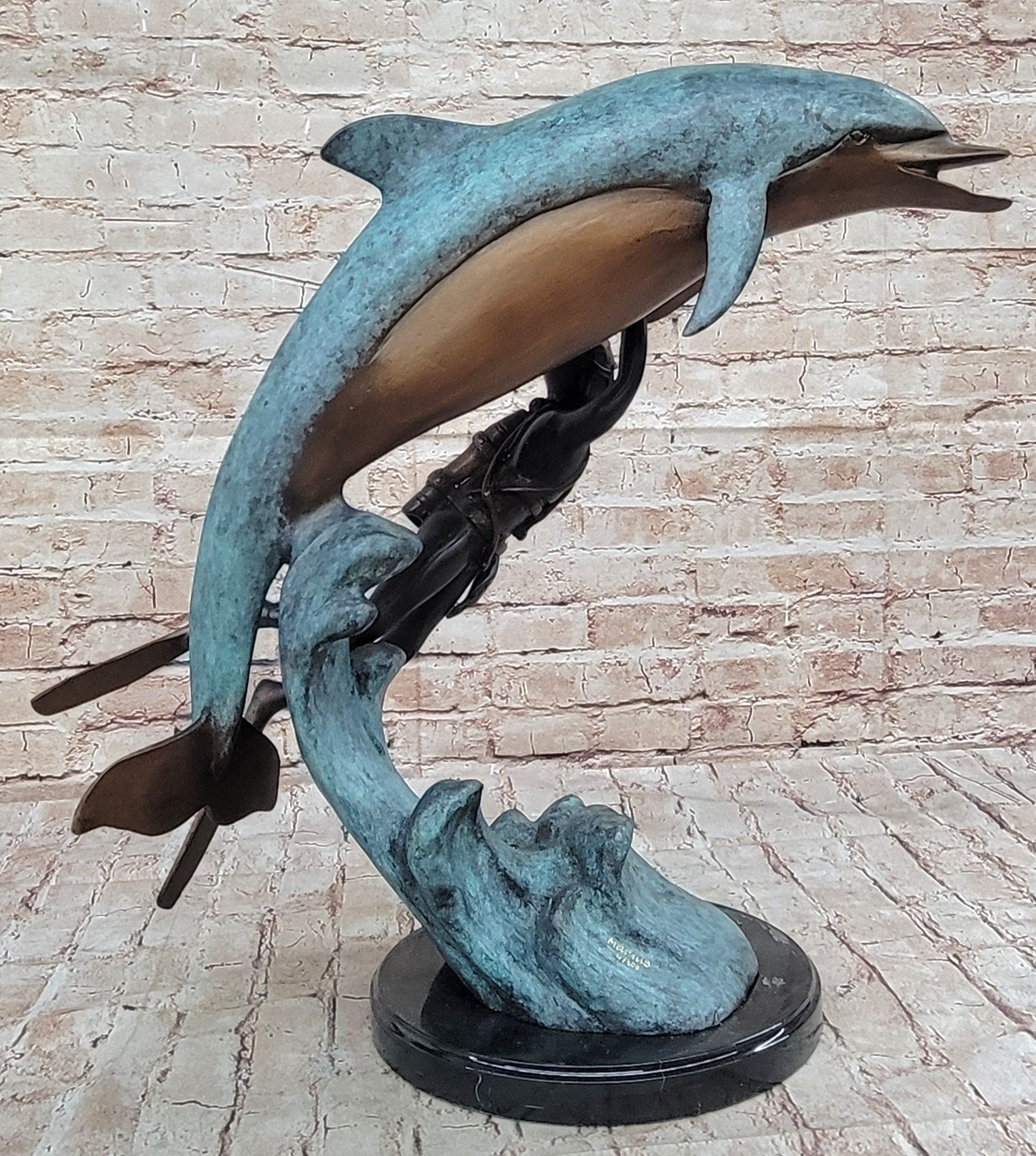 Rosecliff Heights Severy Scuba Diver Imitative Dolphin Real Bronze ...
