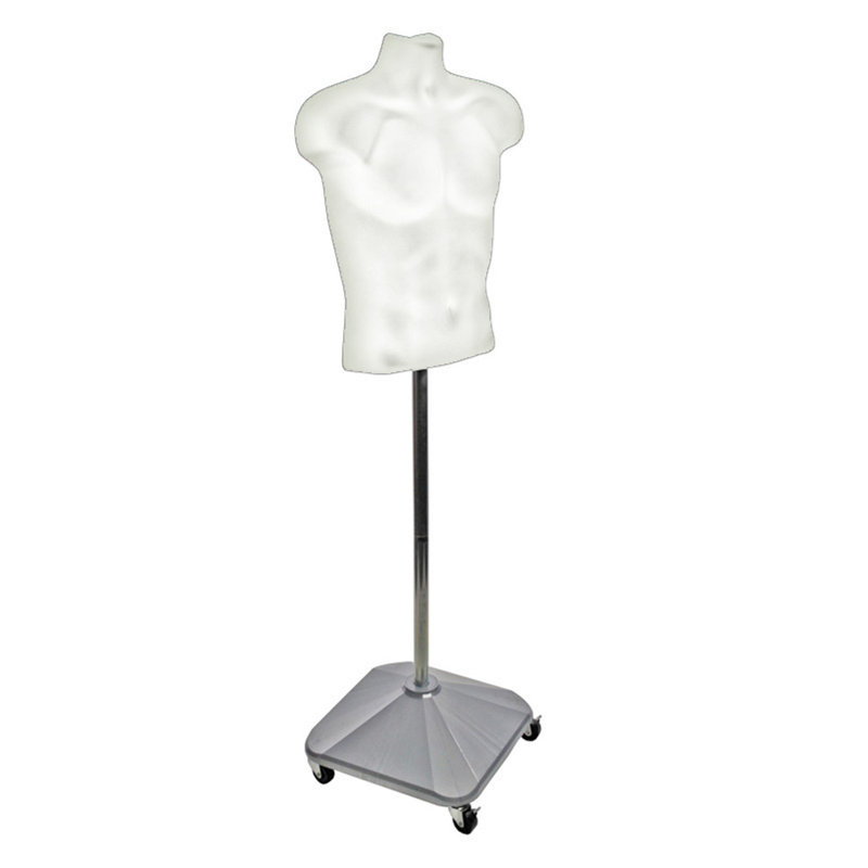 Azar Displays White Plastic Male Bust on Wheeled Plastic Base | Wayfair