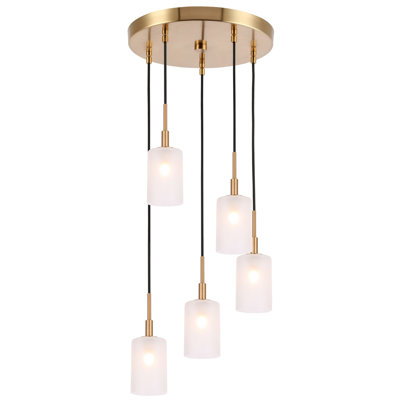 Ebern Designs Shults 5 - Light Cluster Cylinder Pendant | Wayfair