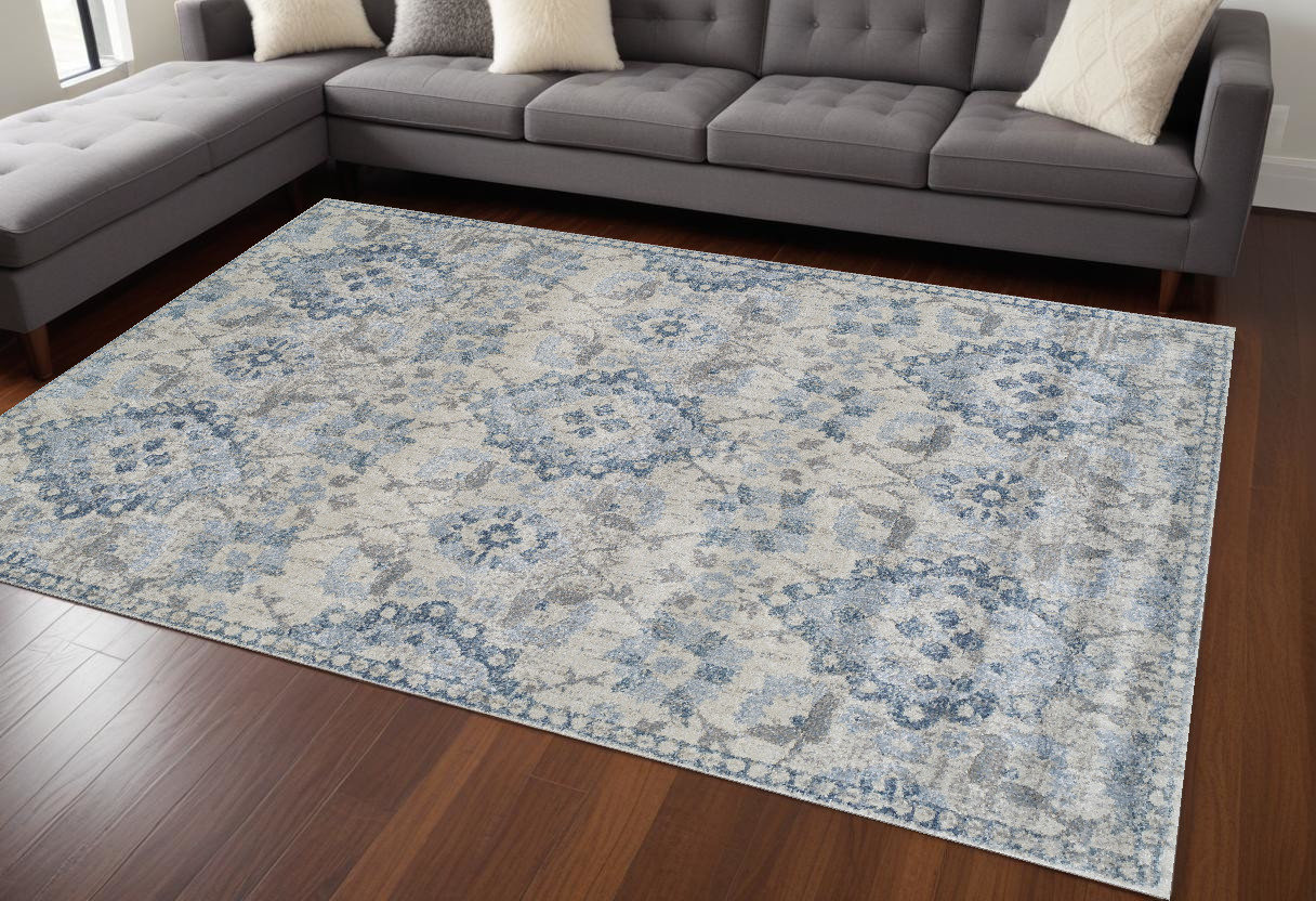HomeRoots Tapis oriental bleu 8 pi x 11 pi - Wayfair Canada