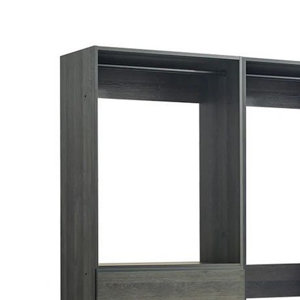 Benjara Dee Modular Closet System, 4 Hanging Rods, 6 Drawers, Wood ...