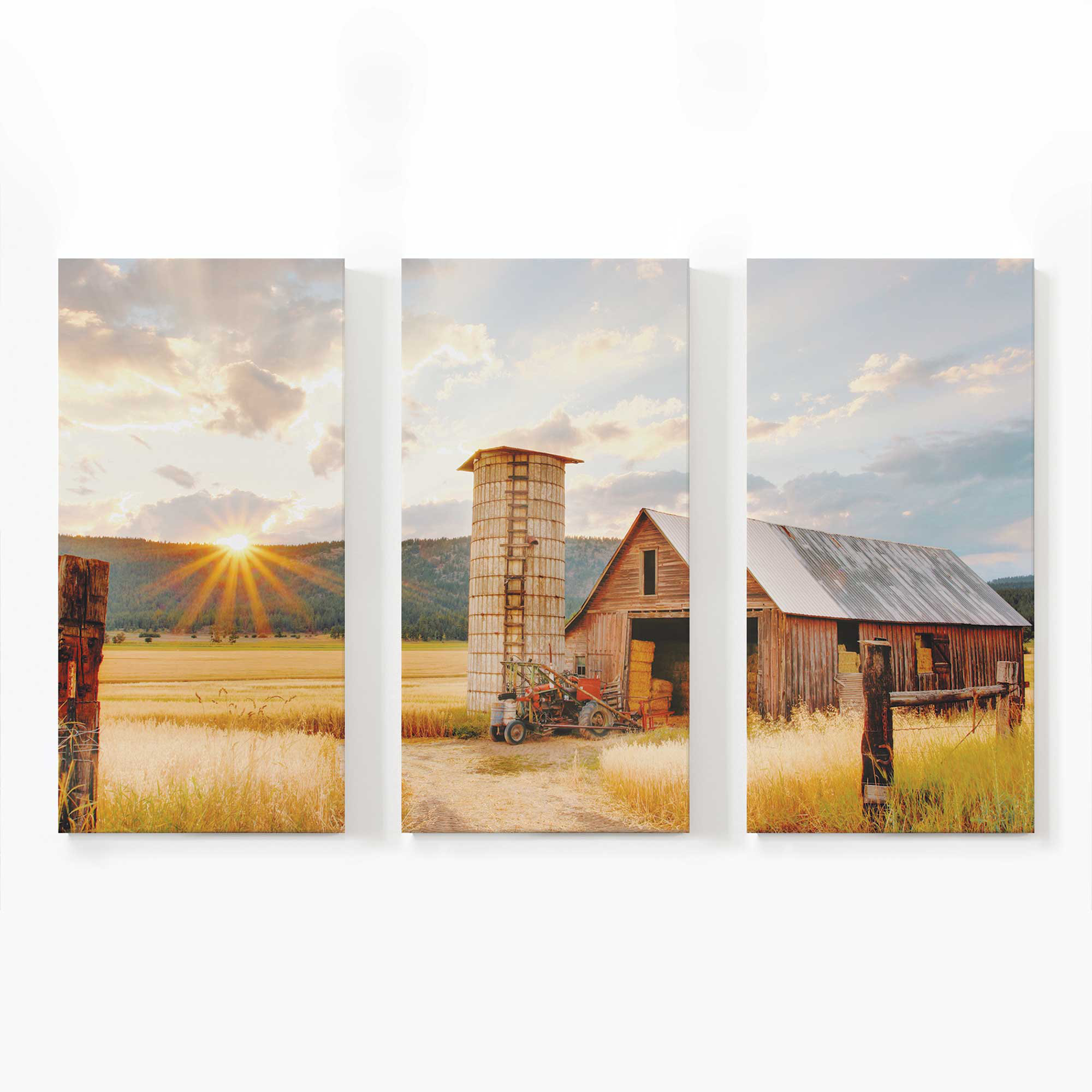 Frametolia Golden Harvest | 3 Panel Split Large Canvas Print | Wayfair