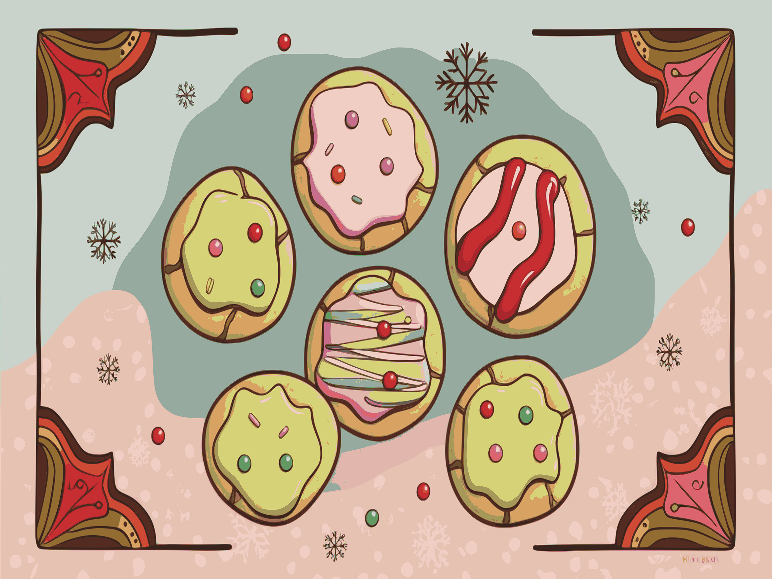 The Holiday Aisle® Washable Cookies Holiday Rug | Wayfair