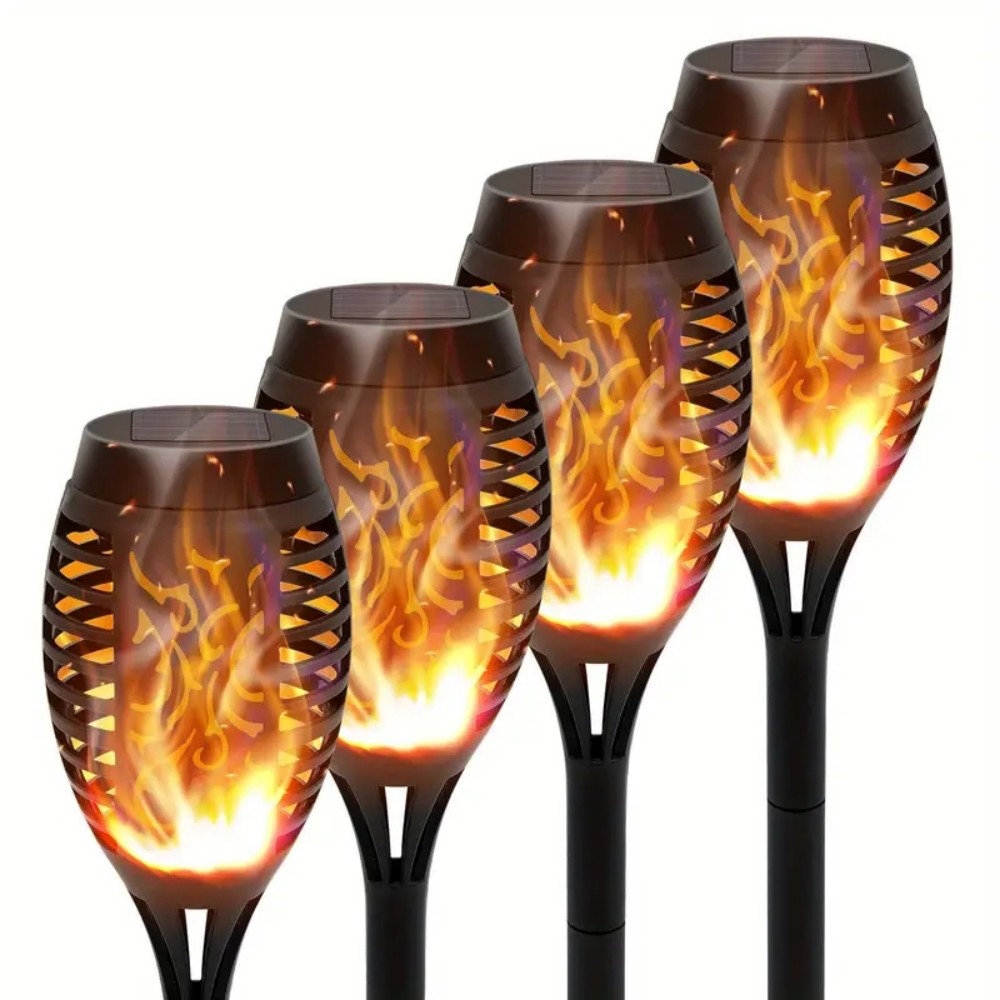 AirPartyPros Solar Outdoor Flame Light, Waterproof Solar Garden Light ...