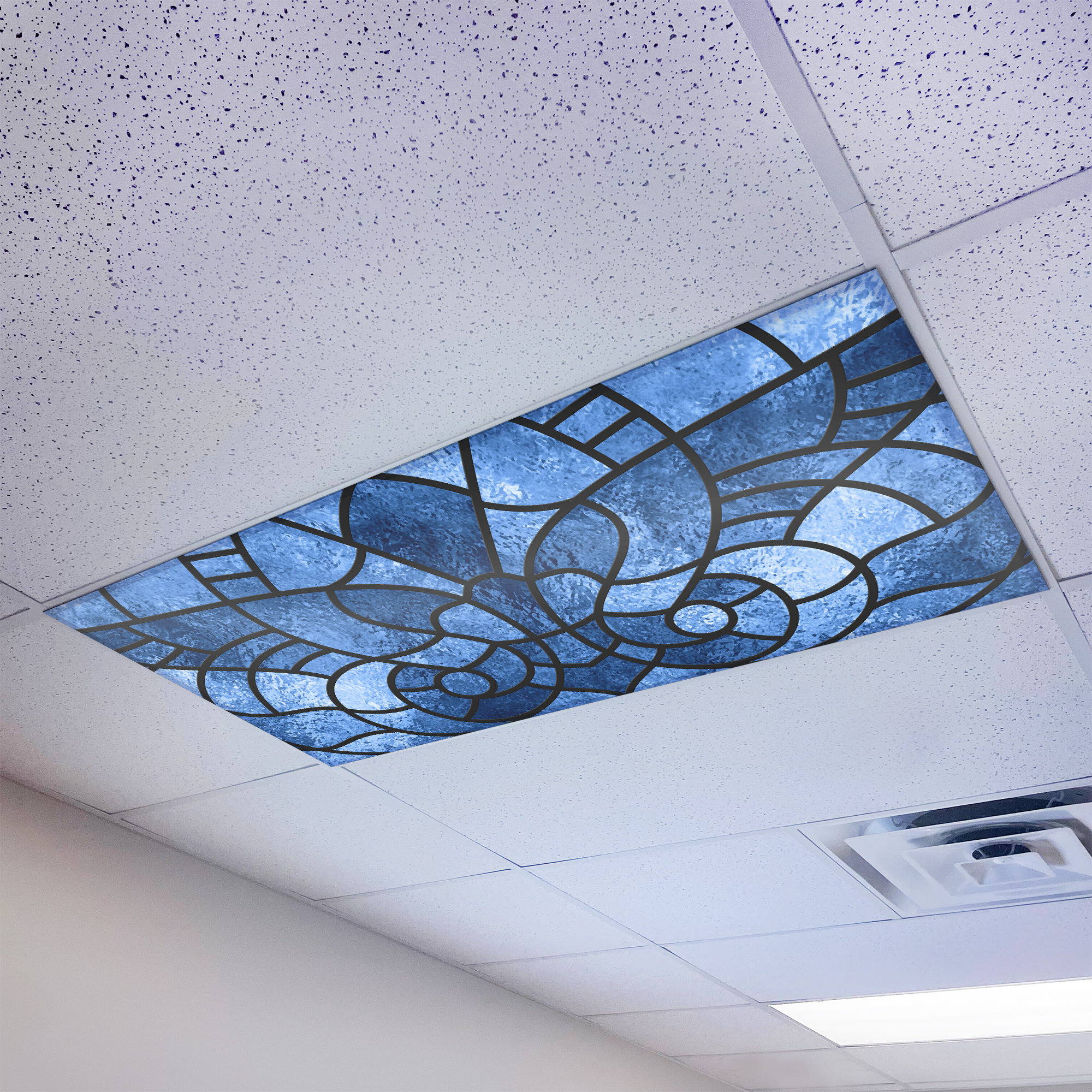 Octo Lights Stained Glass - Magnetic Fluorescent Light Cover for ...