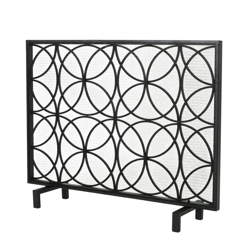 Winston Porter Thayer Single Panel Iron Fireplace Screen & Reviews ...