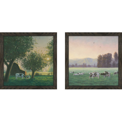 August Grove® 'Farm Life IV' 2 Piece Framed Acrylic Painting Print Set ...