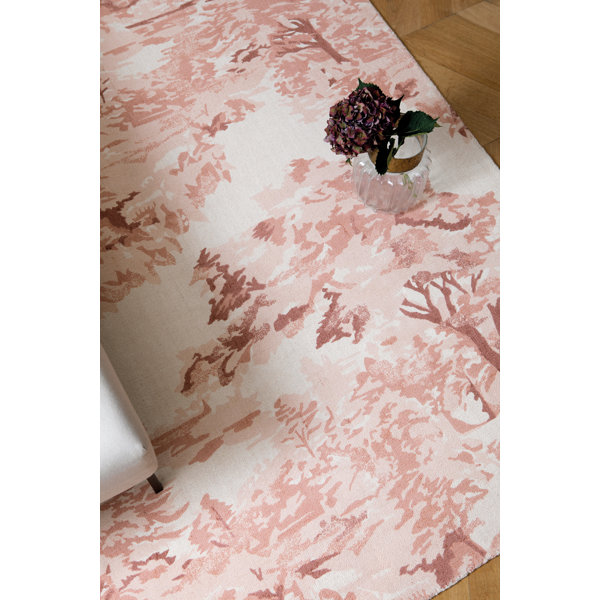 Ted Baker Toile Handmade Tufted Wool Area Rug in Light Pink | Perigold