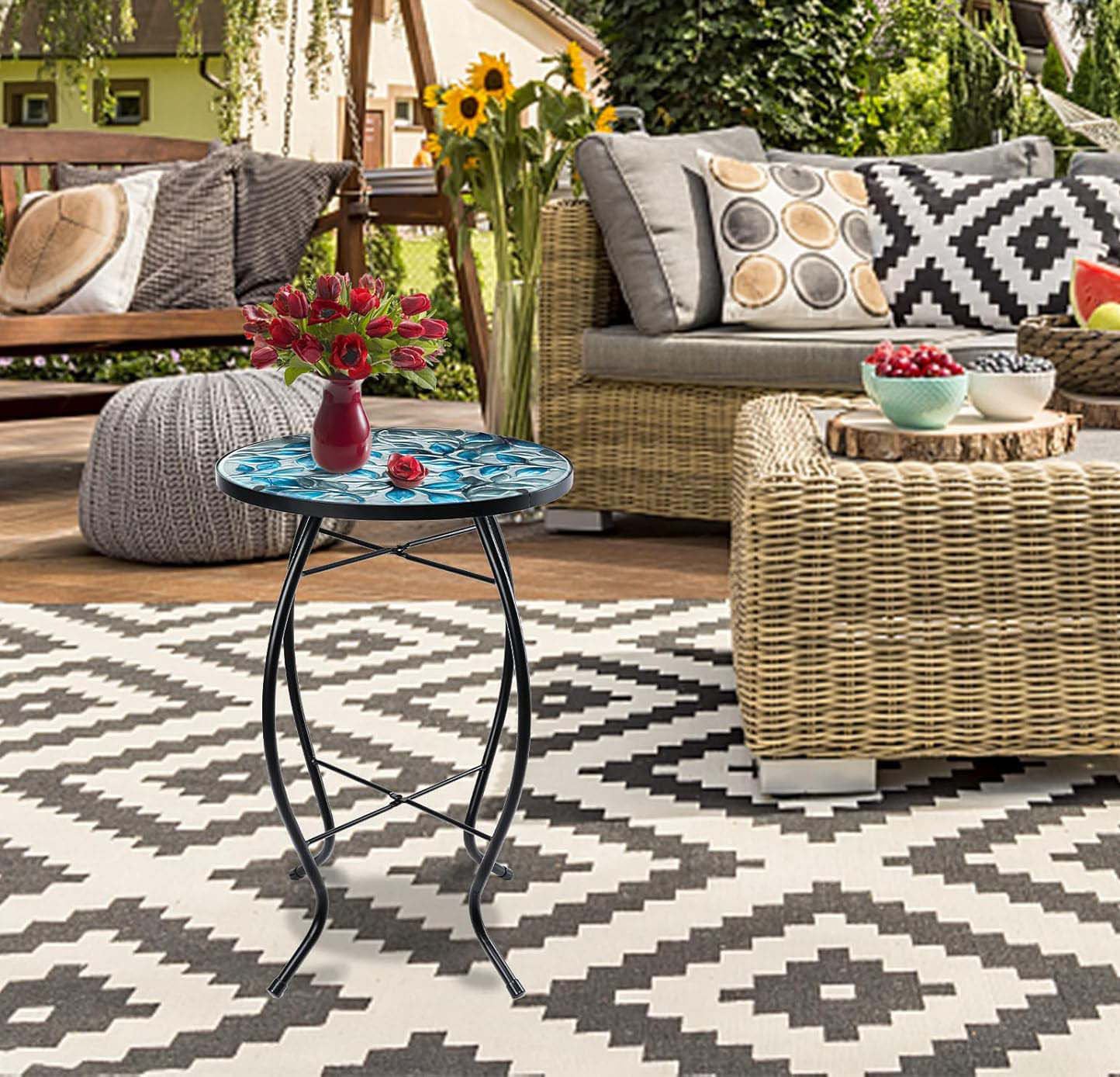 Fleur De Lis Living Outdoor Side Table Patio Table Coffee Side Tables ...