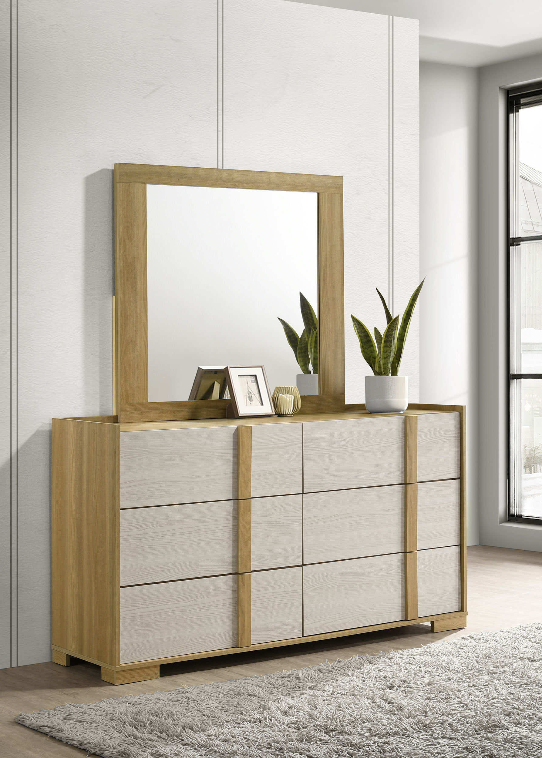 Coaster 6-drawer Dresser With Mirror Natural | Wayfair