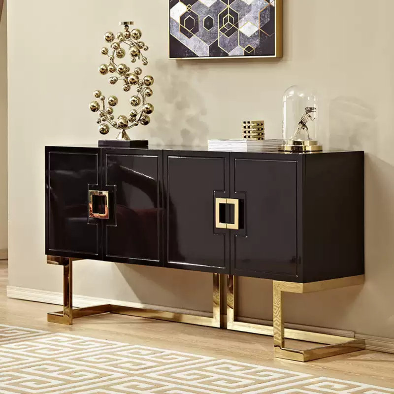 Mercer41 Black Simple Sideboard | Wayfair